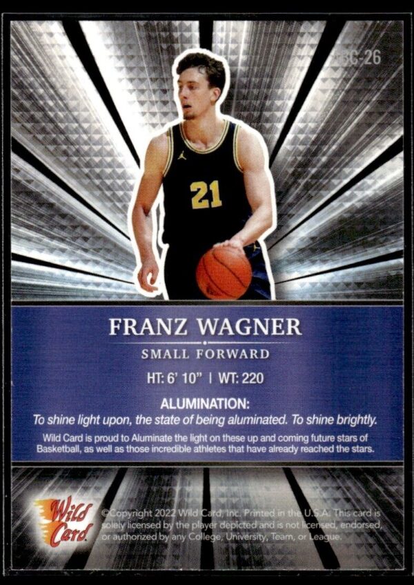 2021 Wild Card Alumination #ABC-26 Franz Wagner - The Card Tracker